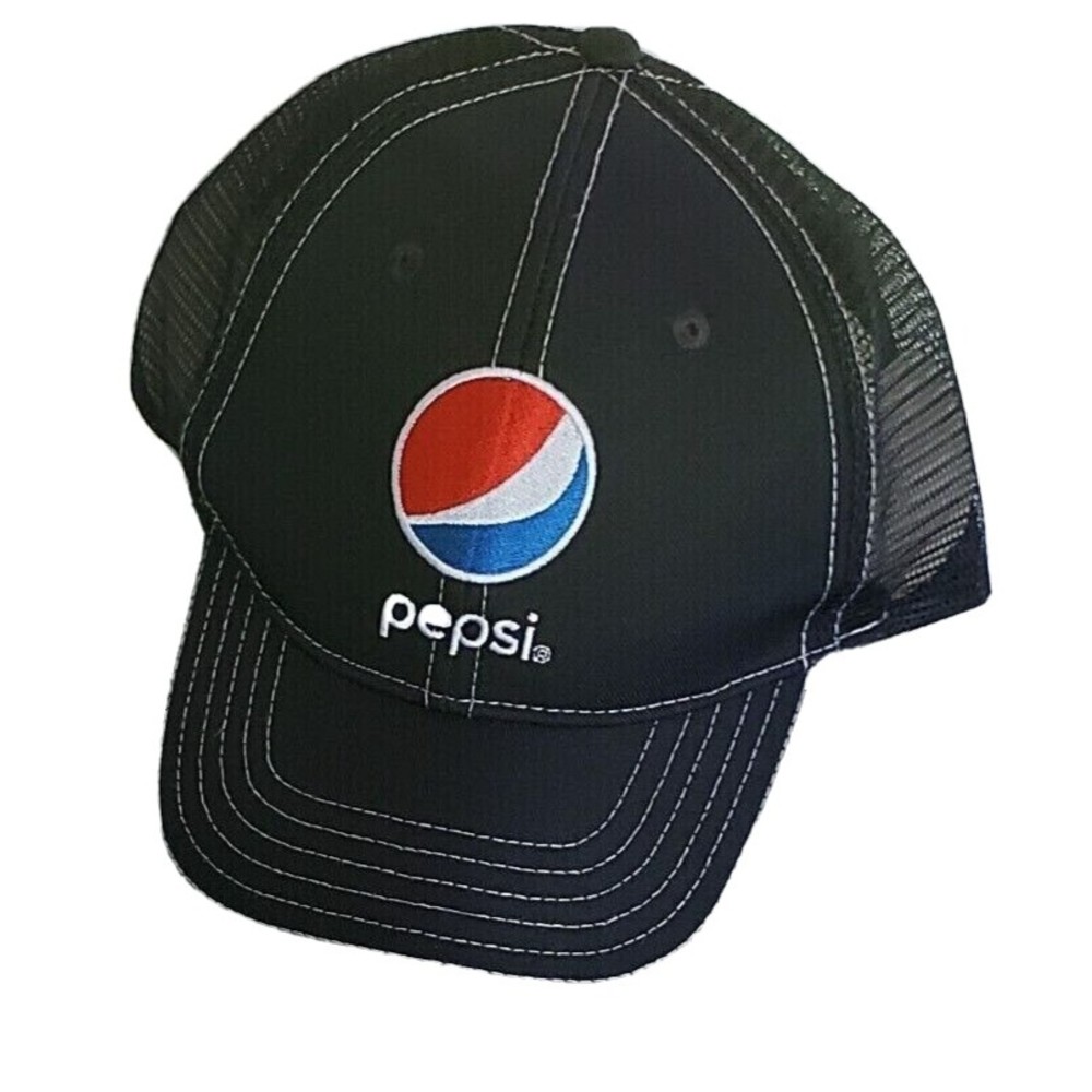 Pepsi Cola Snapback Trucker Hat Mesh Logo Navy Work U… - Gem